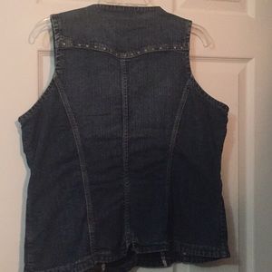 Zenim | Jackets & Coats | Zenim Denim Vest With Collar And Stud Detail ...